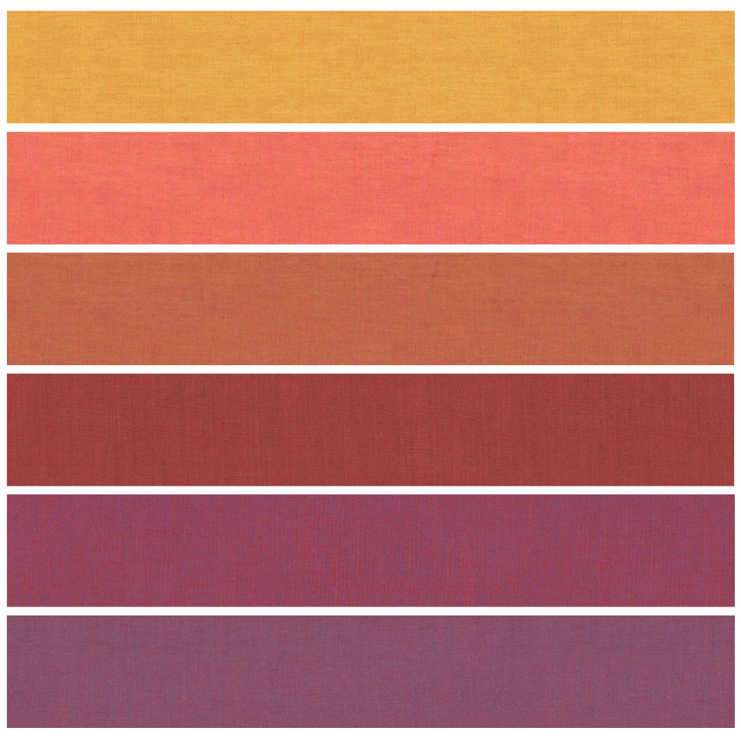 Kaffe Fassett Shot Cottons 2025 Fat Quarter bundle Sun, 6 pcs – Tilkkunen