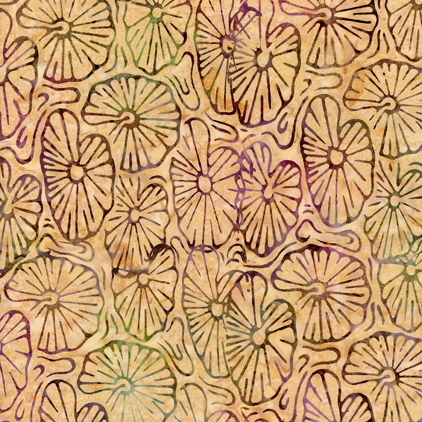 Tonga Batiks Pansy - Lotus Leaves Fig B2164 cotton fabric batik – Tilkkunen